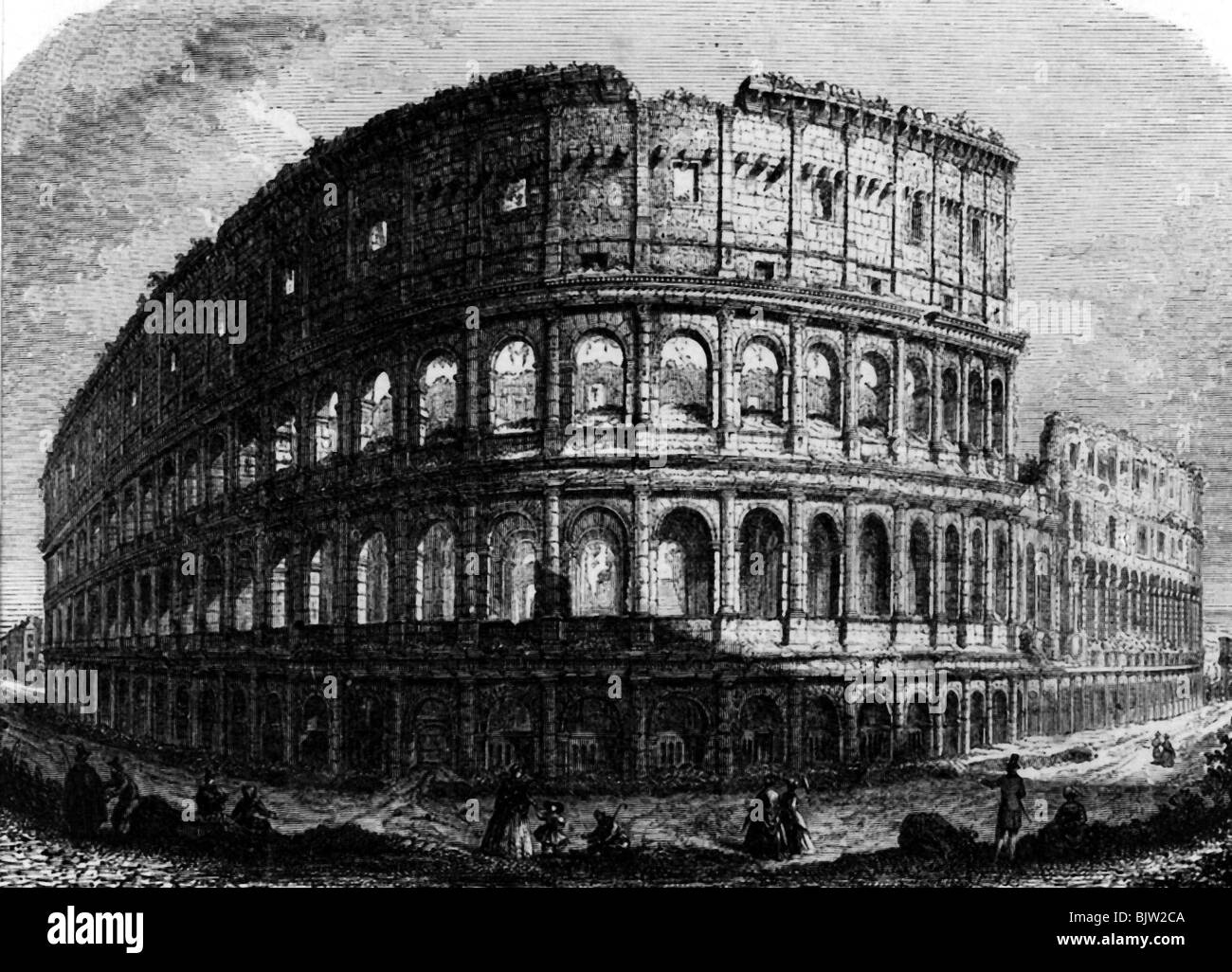 geography / travel, Italy, Rome, Colosseum, Northern face, wood ...
