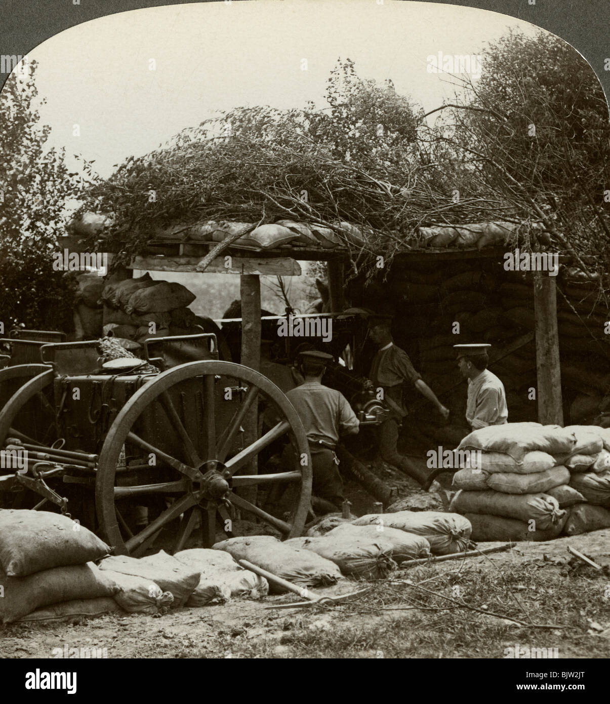Artillery position, World War I, 1914-1918.Artist: Realistic Travels ...