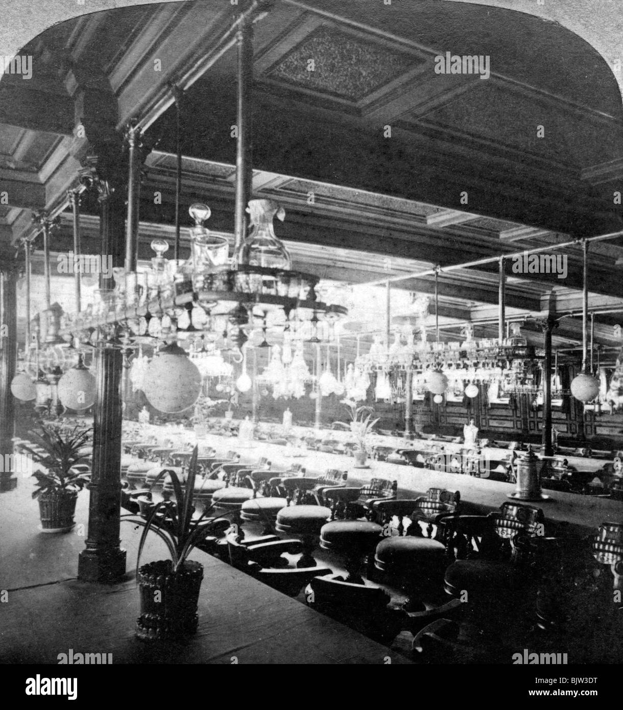 Interior of the ocean steamer 'Alaska'.Artist: Underwood & Underwood ...