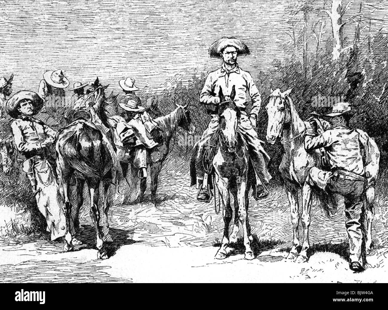 Frederic remington cattle Black and White Stock Photos & Images - Alamy