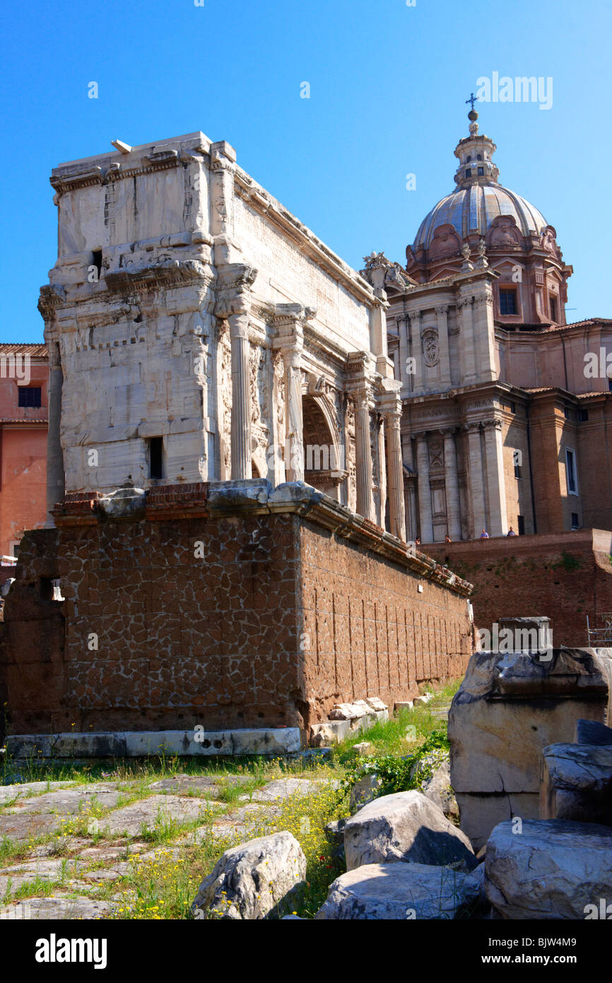 The Rostra with the arch of Septmius Severus behind (203) The Forum ...