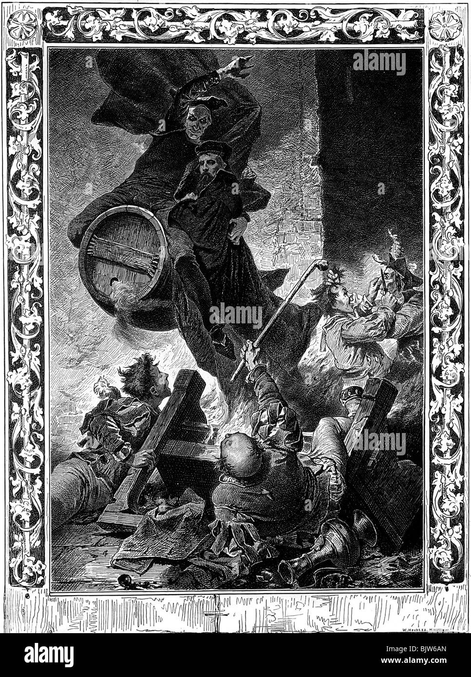 literature, "Faust I", 5th scene, "Auerbach's Cellar in Leipzig", scene ...