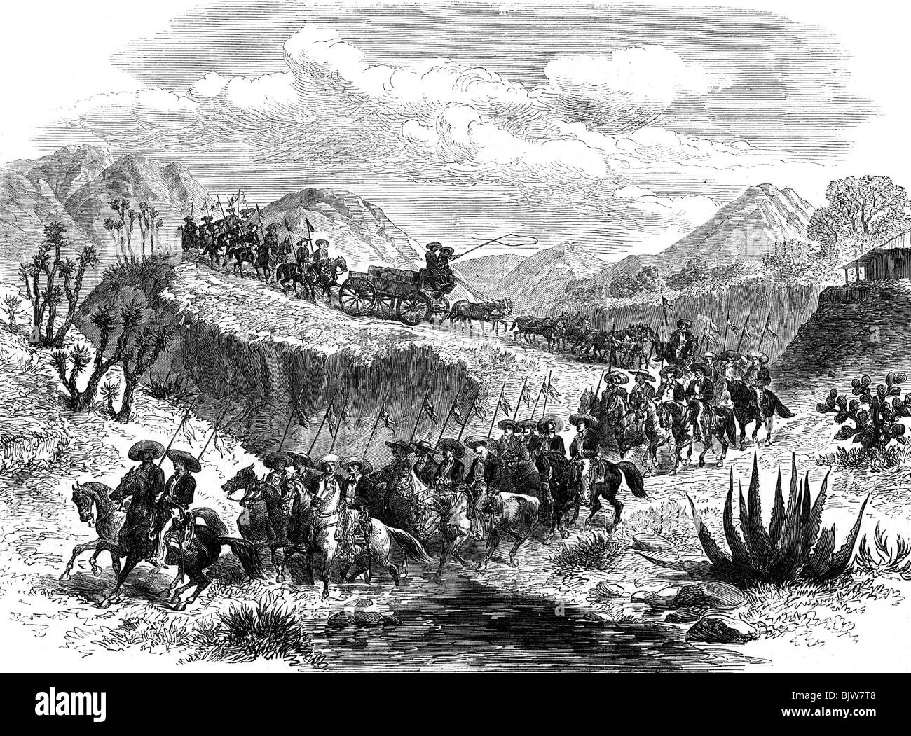 metals, silver, transport, soldiers escorting silver transport, wood ...