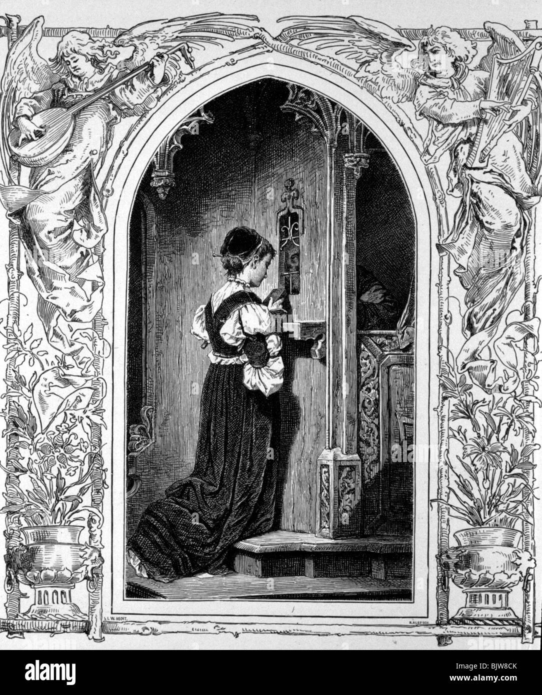 literature, "Faust I", 7th scene, "On the street", scene with Gretchen ...