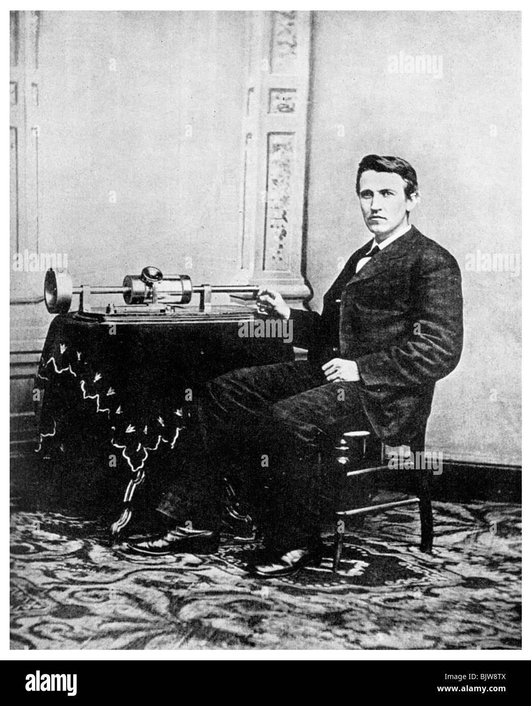 Thomas Edison, American inventor, c1878 (1956). Artist: Unknown Stock ...