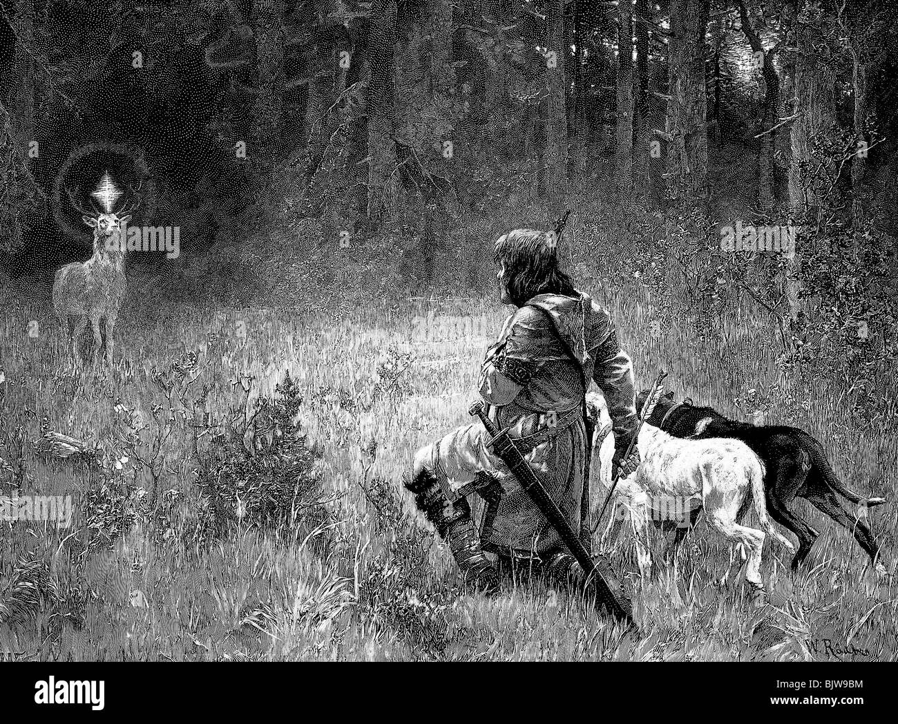 Woodcut after w raeuber hi-res stock photography and images - Alamy