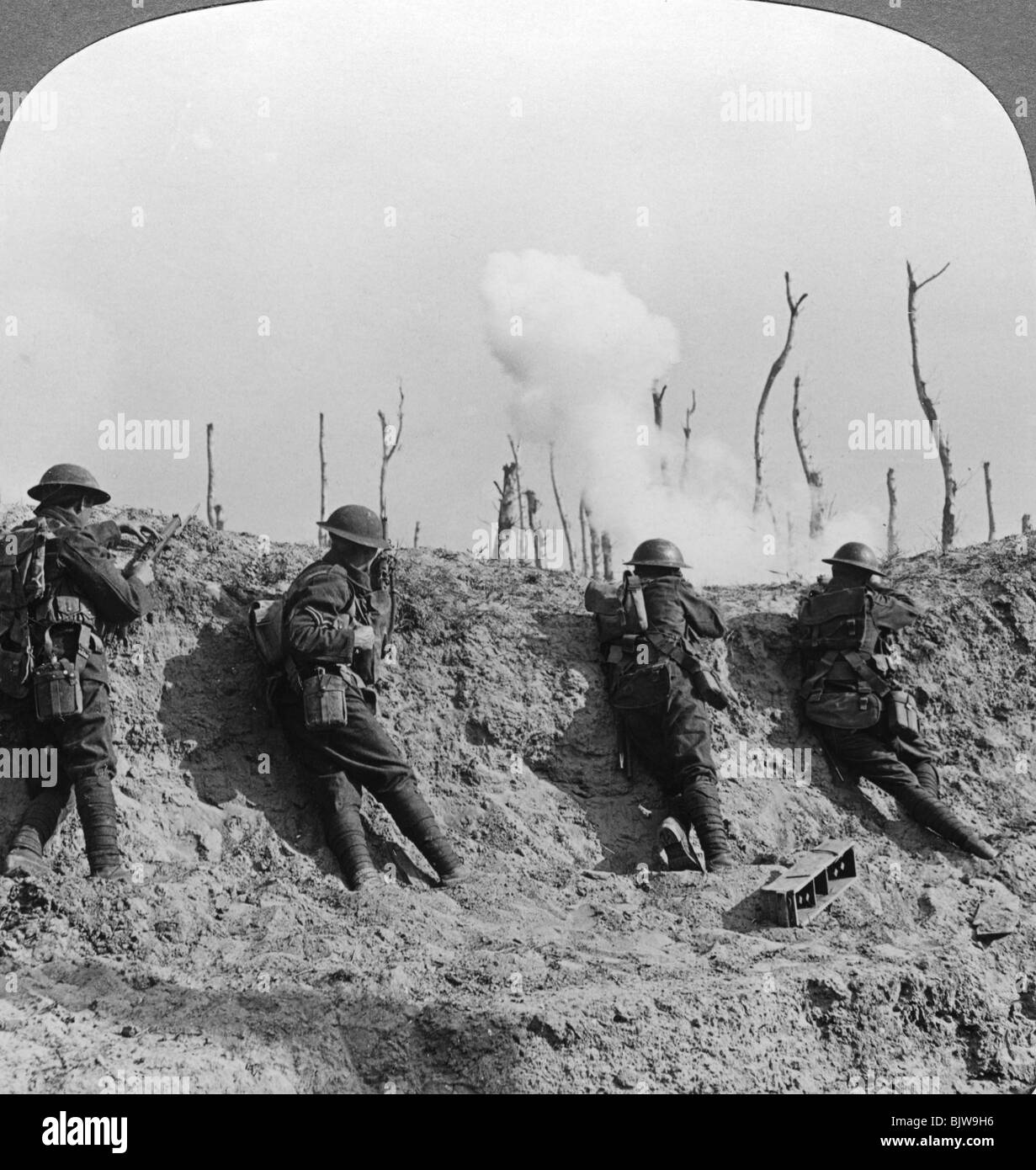 Battlefield scene, Passchendaele, Belgium, World War I, 1914-1918 ...