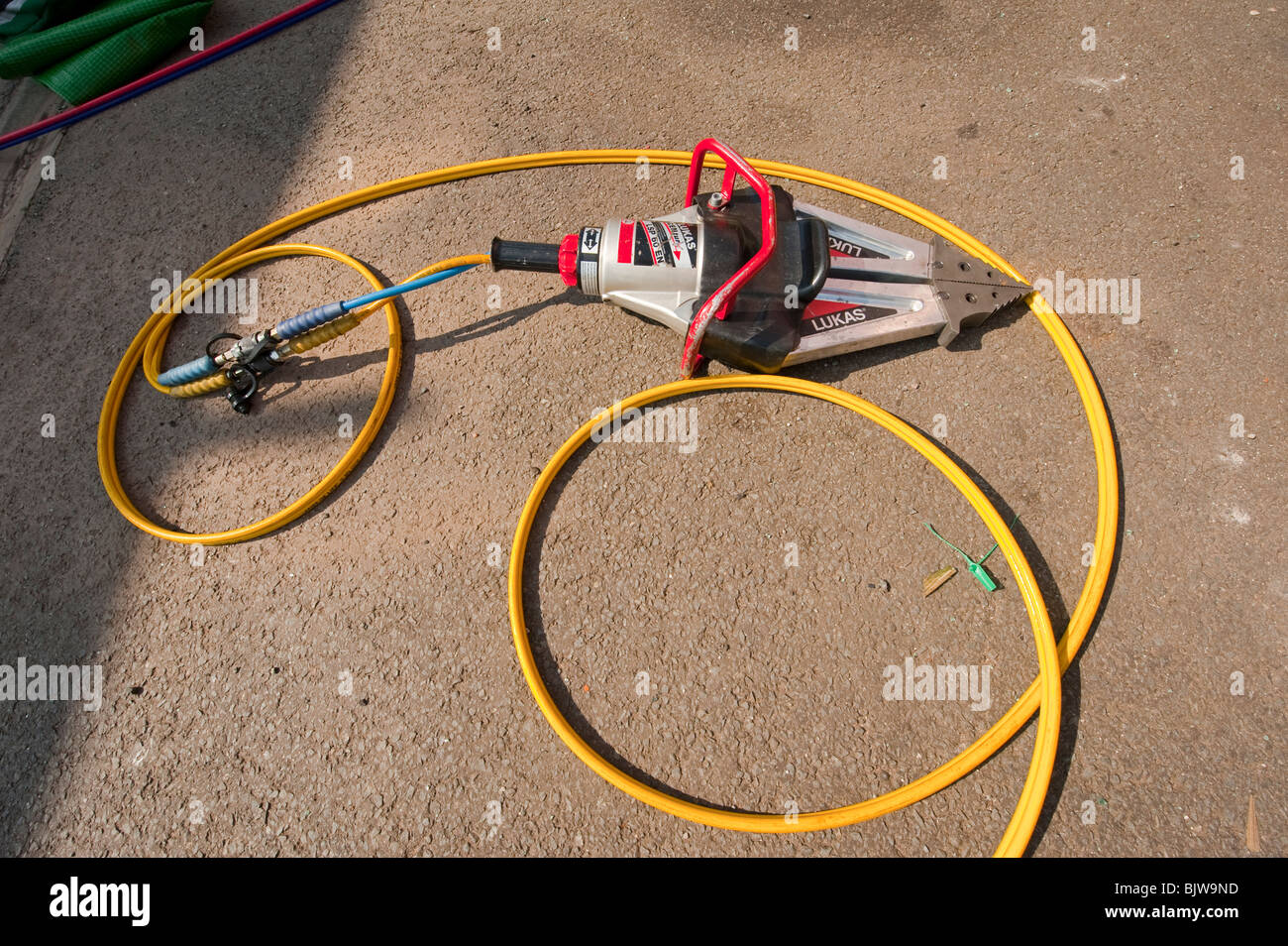 Fire Brigade Hydraulic cutting equipment Lukas Stock Photo - Alamy