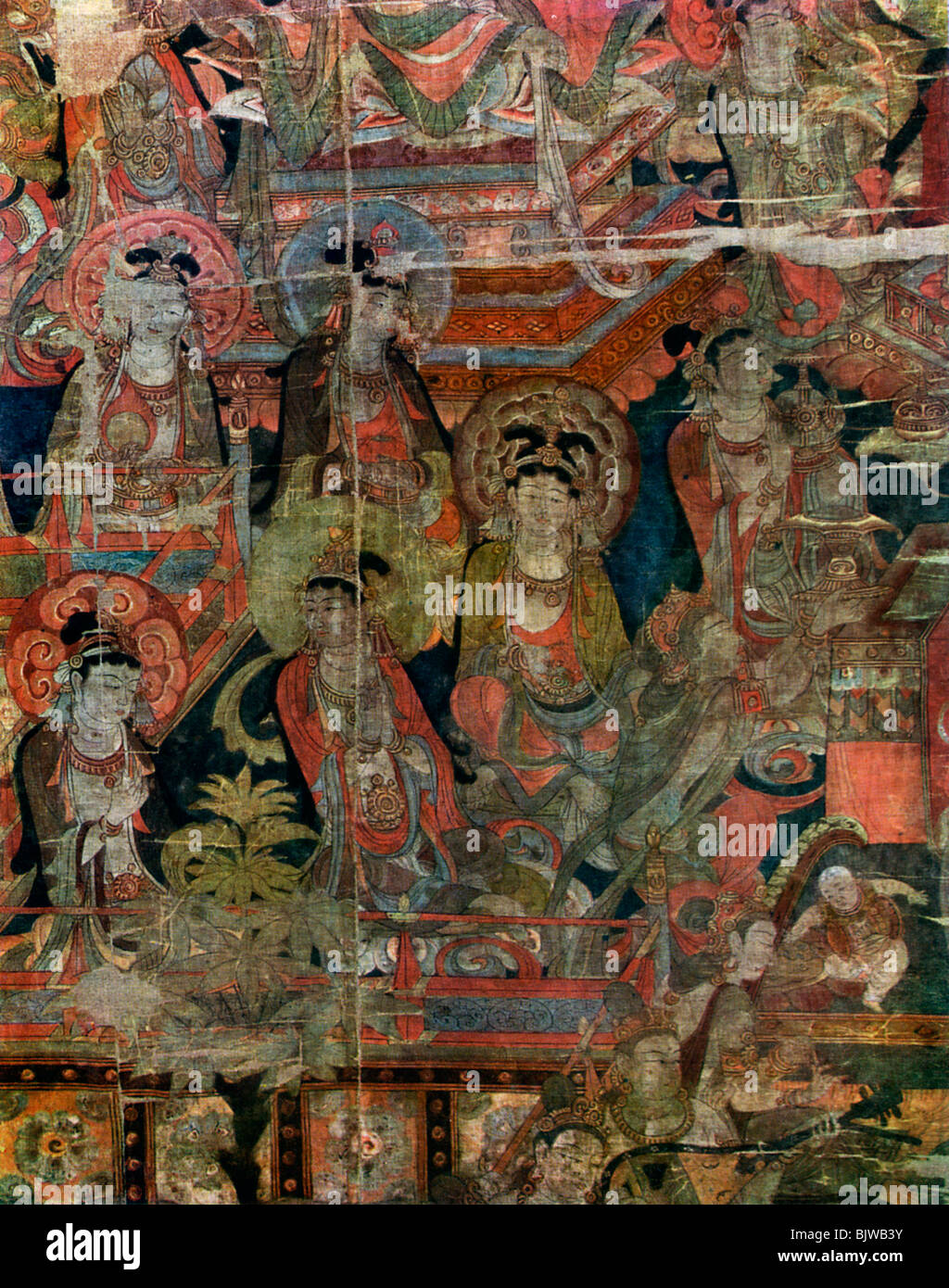 Detail of a picture of Paradise, Chinese, Tang dynasty, 618-907 (1925 ...