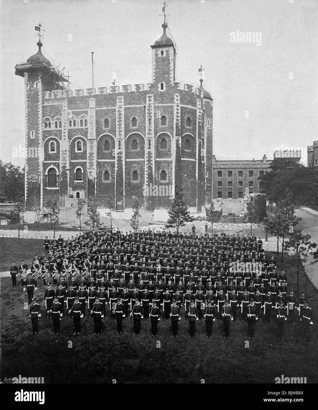 The 1st Suffolk Regiment at the Tower of London, 1895 (1896).Artist: WW ...
