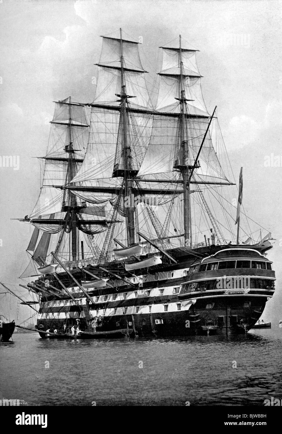 The training ship HMS 'St Vincent' at Portsmouth, Hampshire, 1896 ...