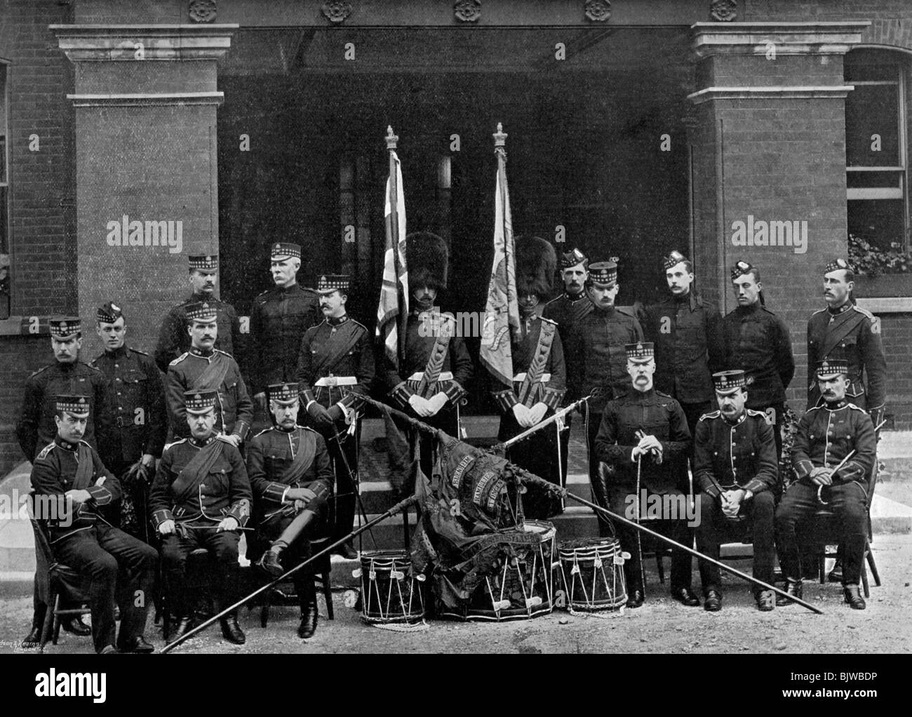 The officers and colours of the 1st Battalion, Royal Scots Fusiliers ...
