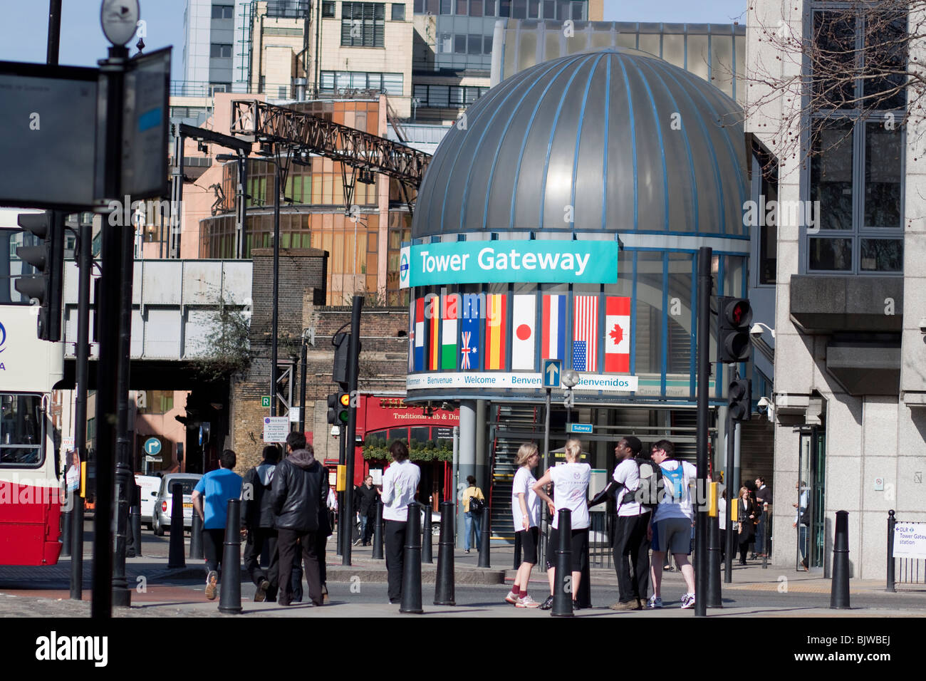 Tower Gateway, DLR, Docklands Light Railway, station in the City of ...