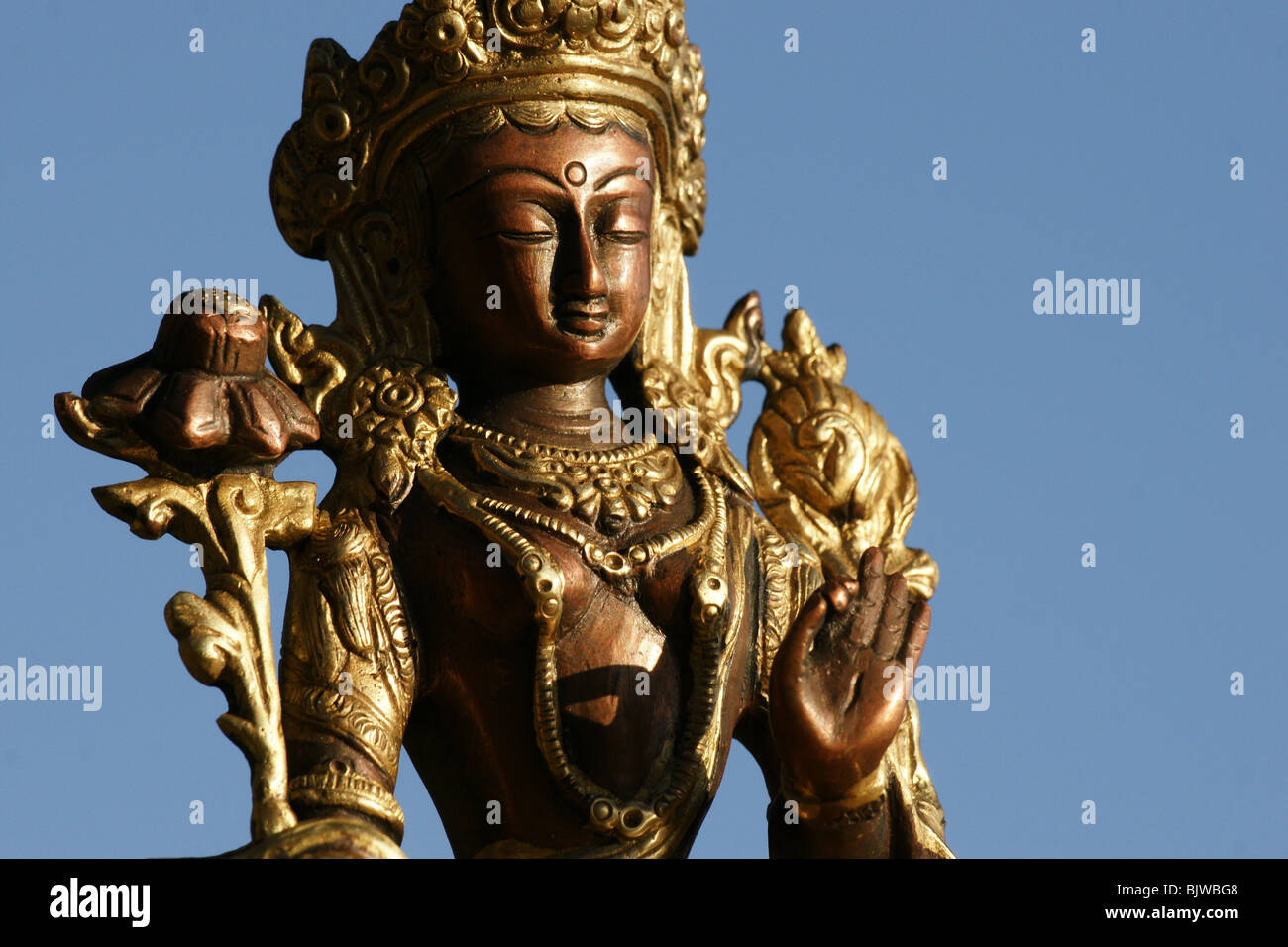 White Tara tibetan Drolma statue brass sculpture buddhist female deity ...