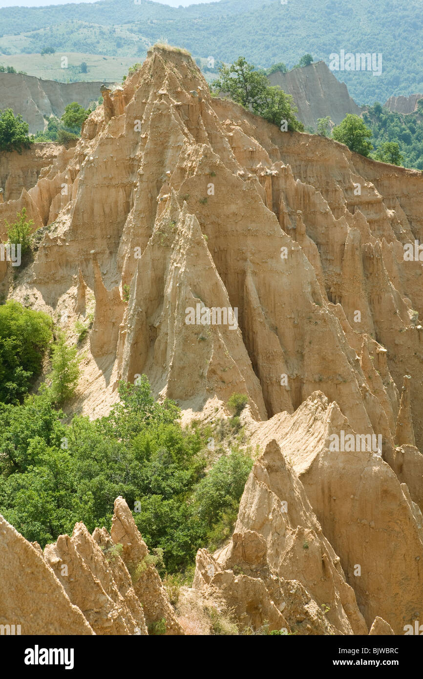 Melnik sand pyramids, erosion, weathering, Balkans, Bulgaria, Eastern ...