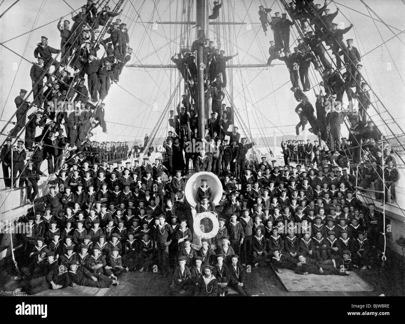 The sailor lads of the training ship HMS 'Lion' at Devonport, Devon ...