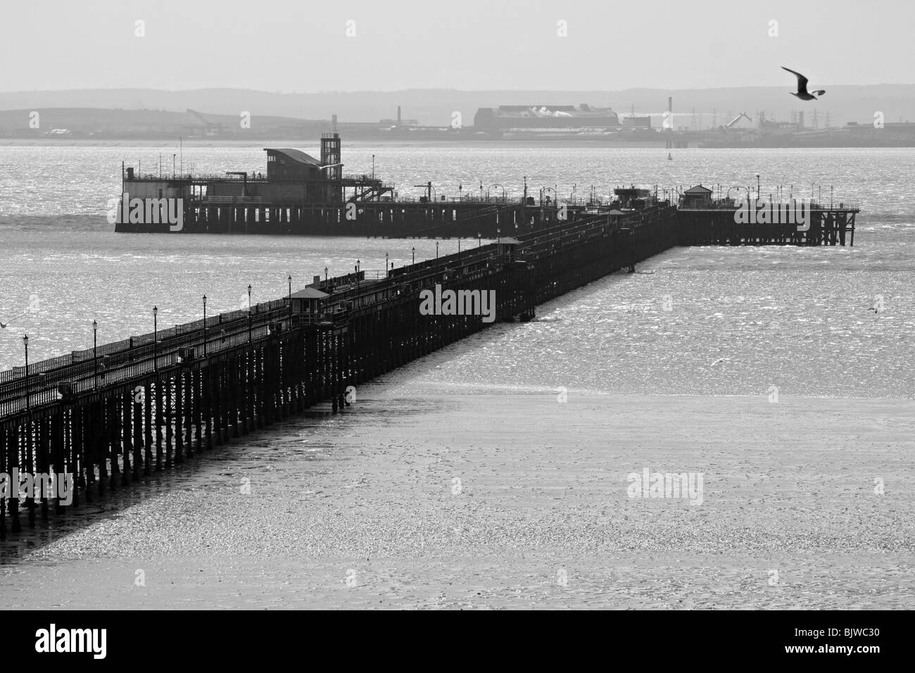 Southend Pier is a major landmark in Southend-on-Sea essex england uk ...