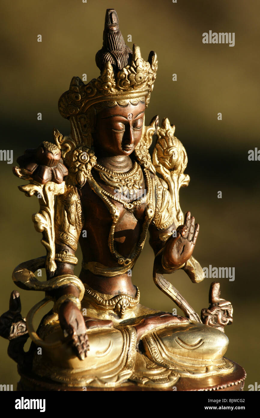 White Tara tibetan Drolma statue brass sculpture buddhist female deity ...