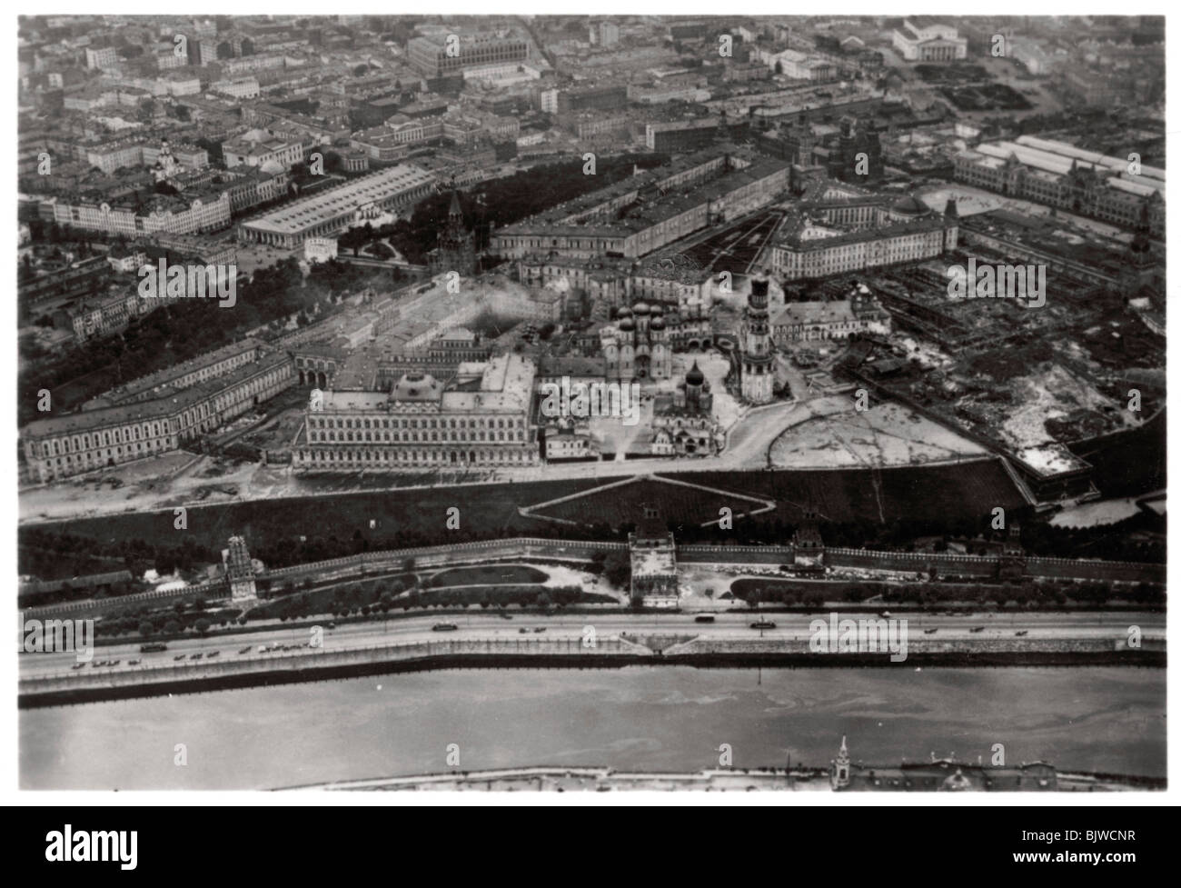 Aerial view of the Kremlin, Moscow, USSR, from a Zeppelin, 1930 (1933 ...