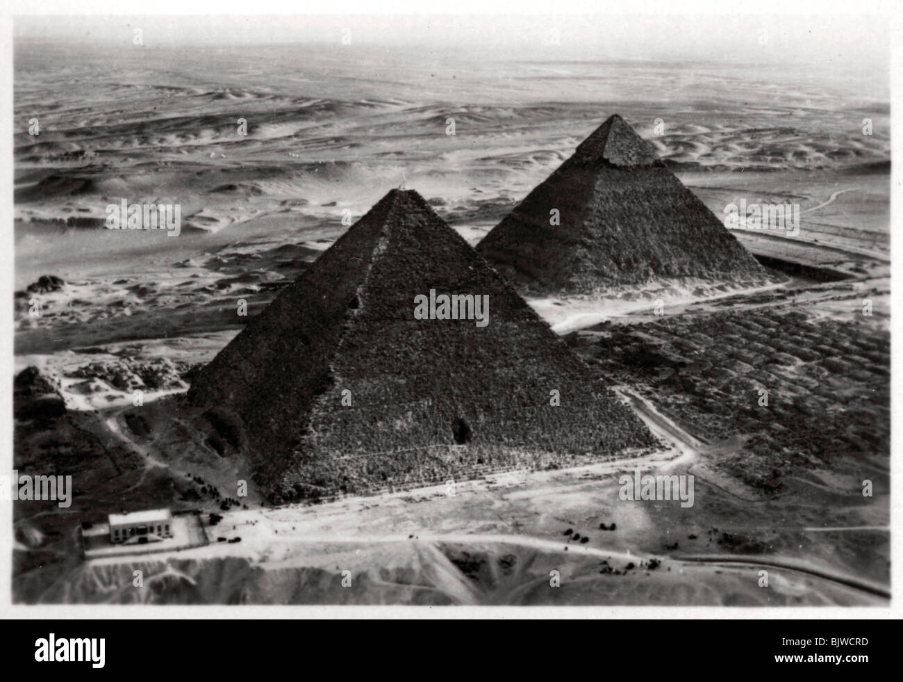 Aerial view of the Pyramids of Giza, Egypt, from a Zeppelin, 1931 (1933 ...
