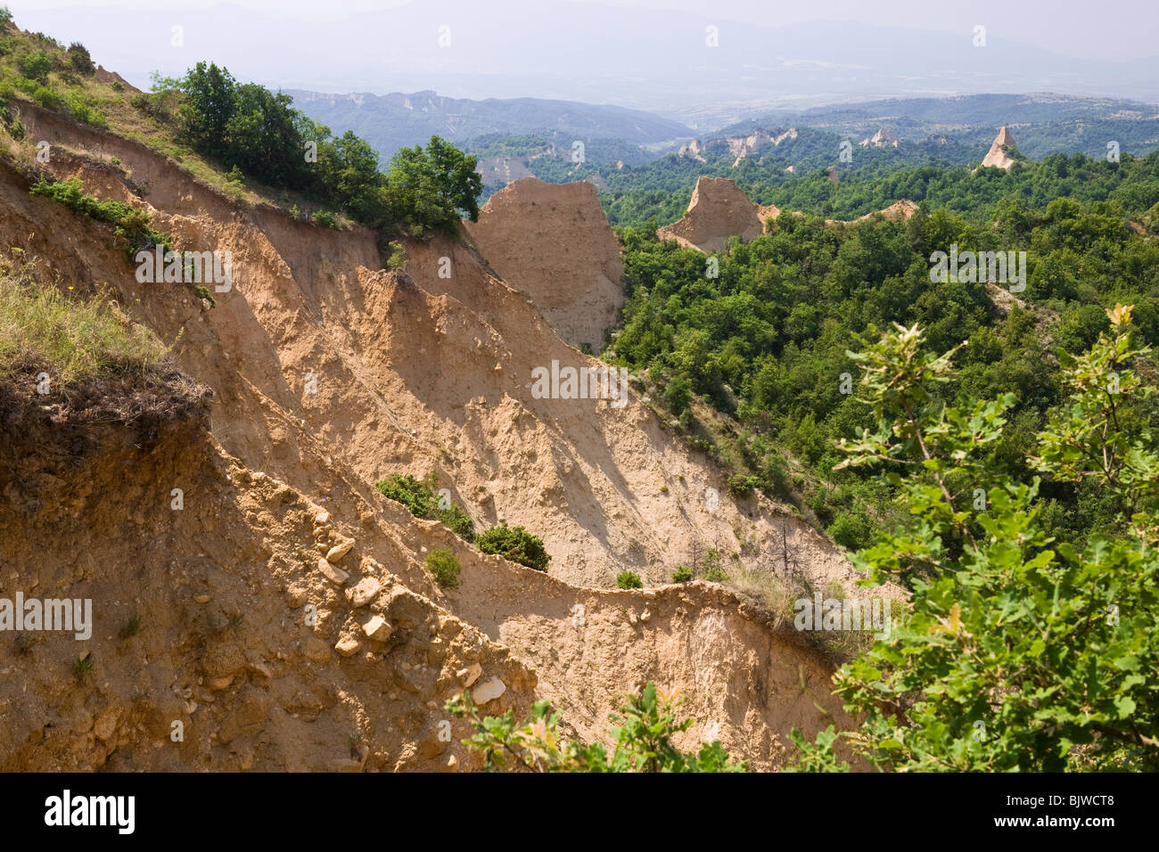 Melnik sand pyramids, erosion, weathering, Balkans, Bulgaria, Eastern ...