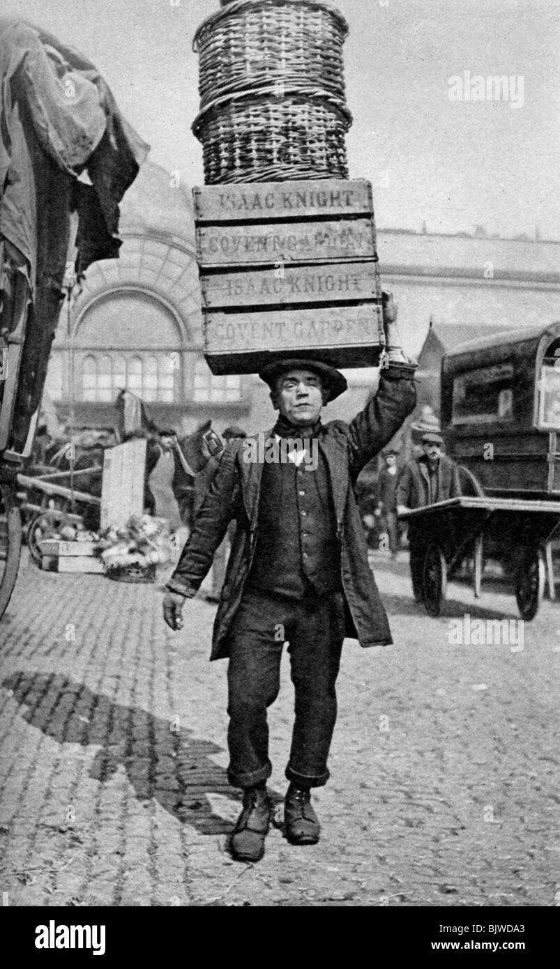 A Covent Garden market porter, London, c1922. Artist: Unknown Stock ...