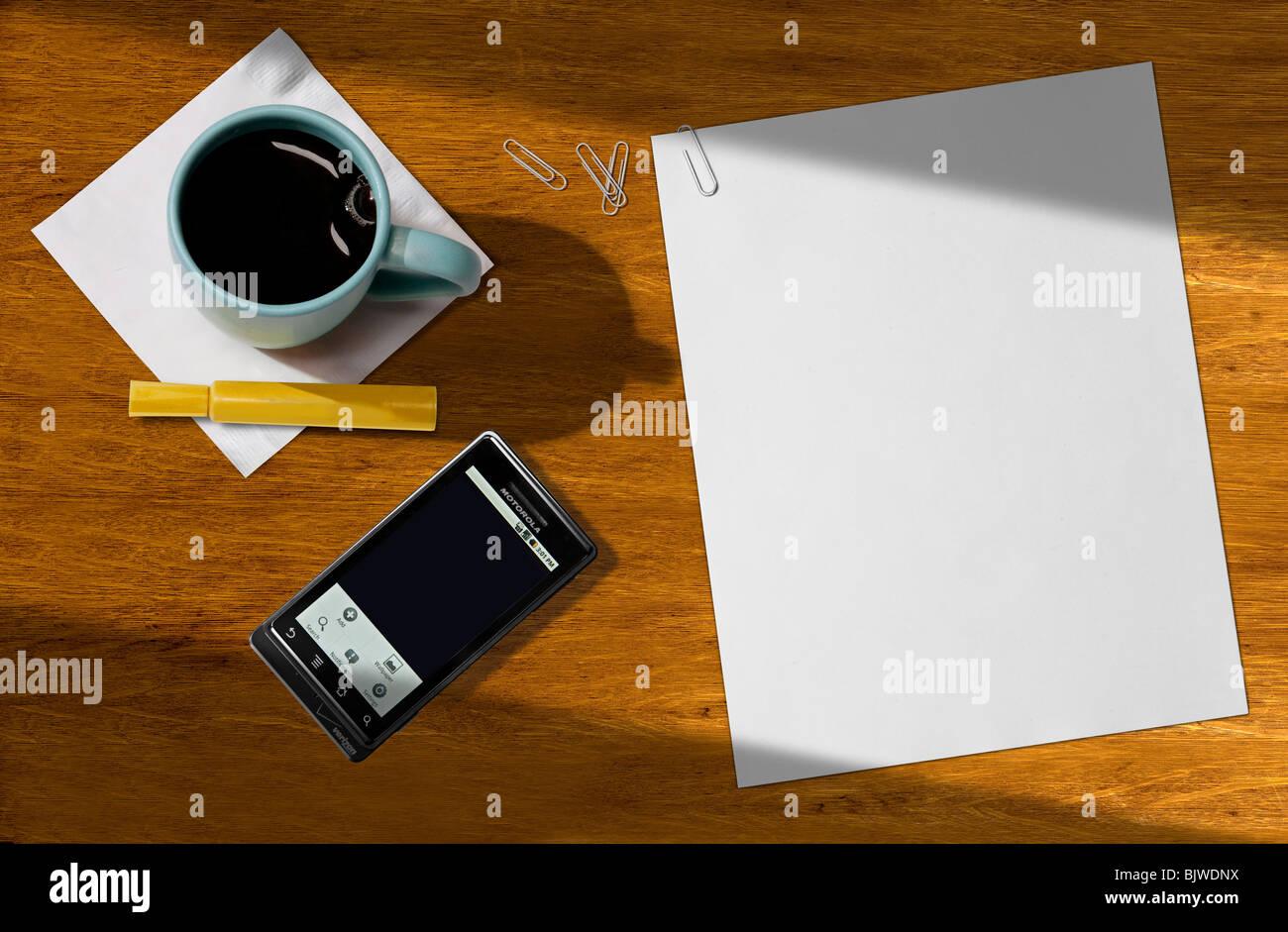 modern desk from overhead Stock Photo - Alamy