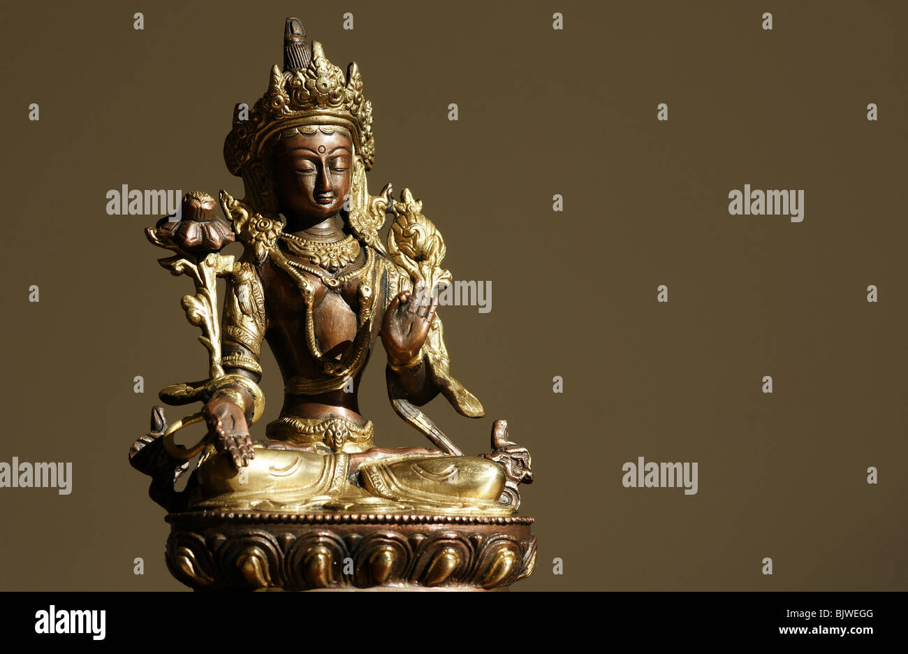 White Tara tibetan Drolma statue brass sculpture buddhist female deity ...