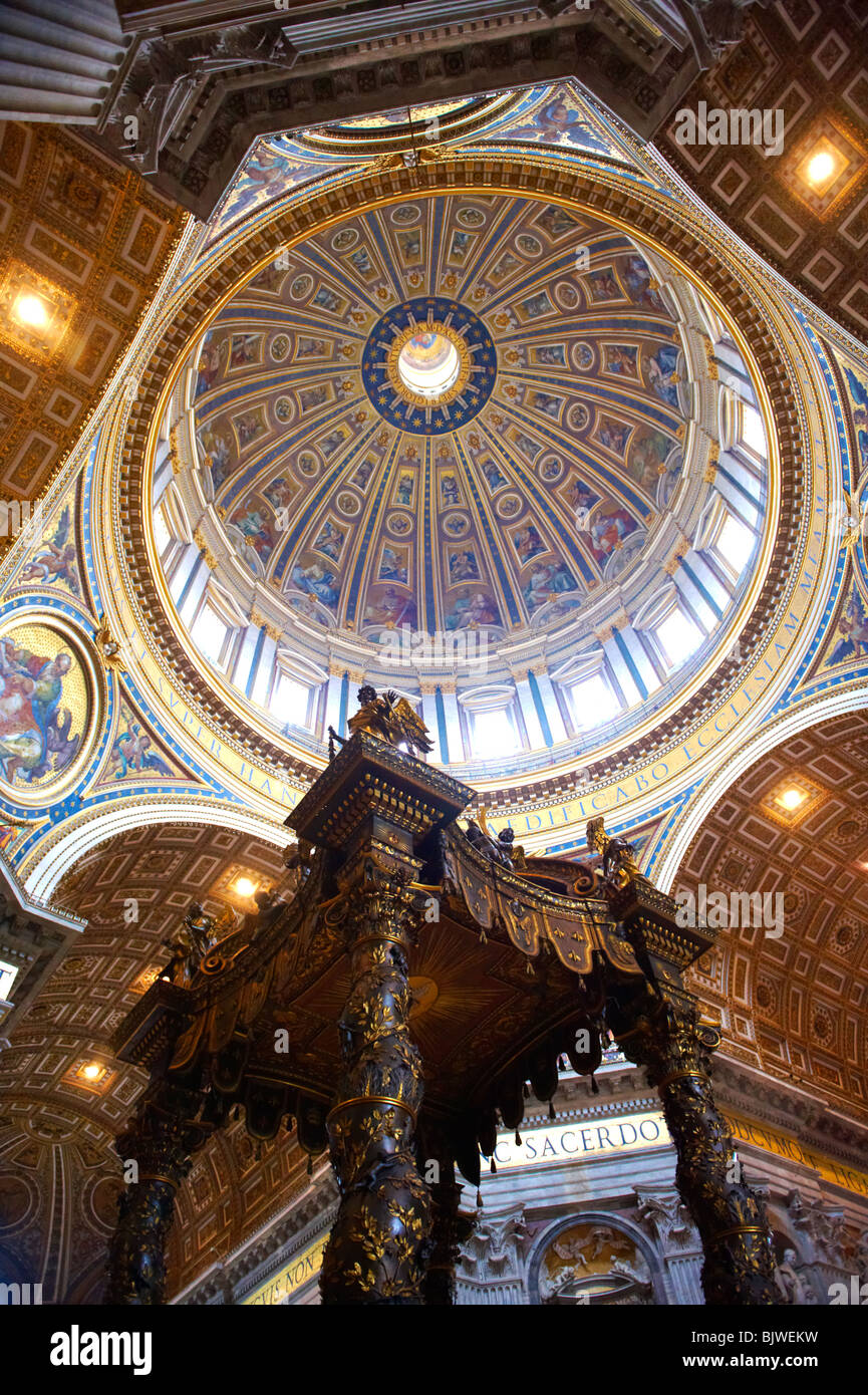Baroque Canopy ( baldacchino) by Bernini and the dome of St Peter's by ...