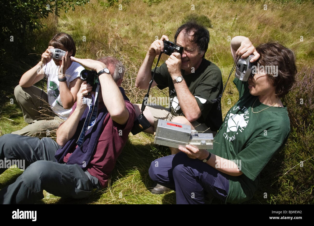 Volunteers who take part in monitoring the reclaimed coal tips at the ...