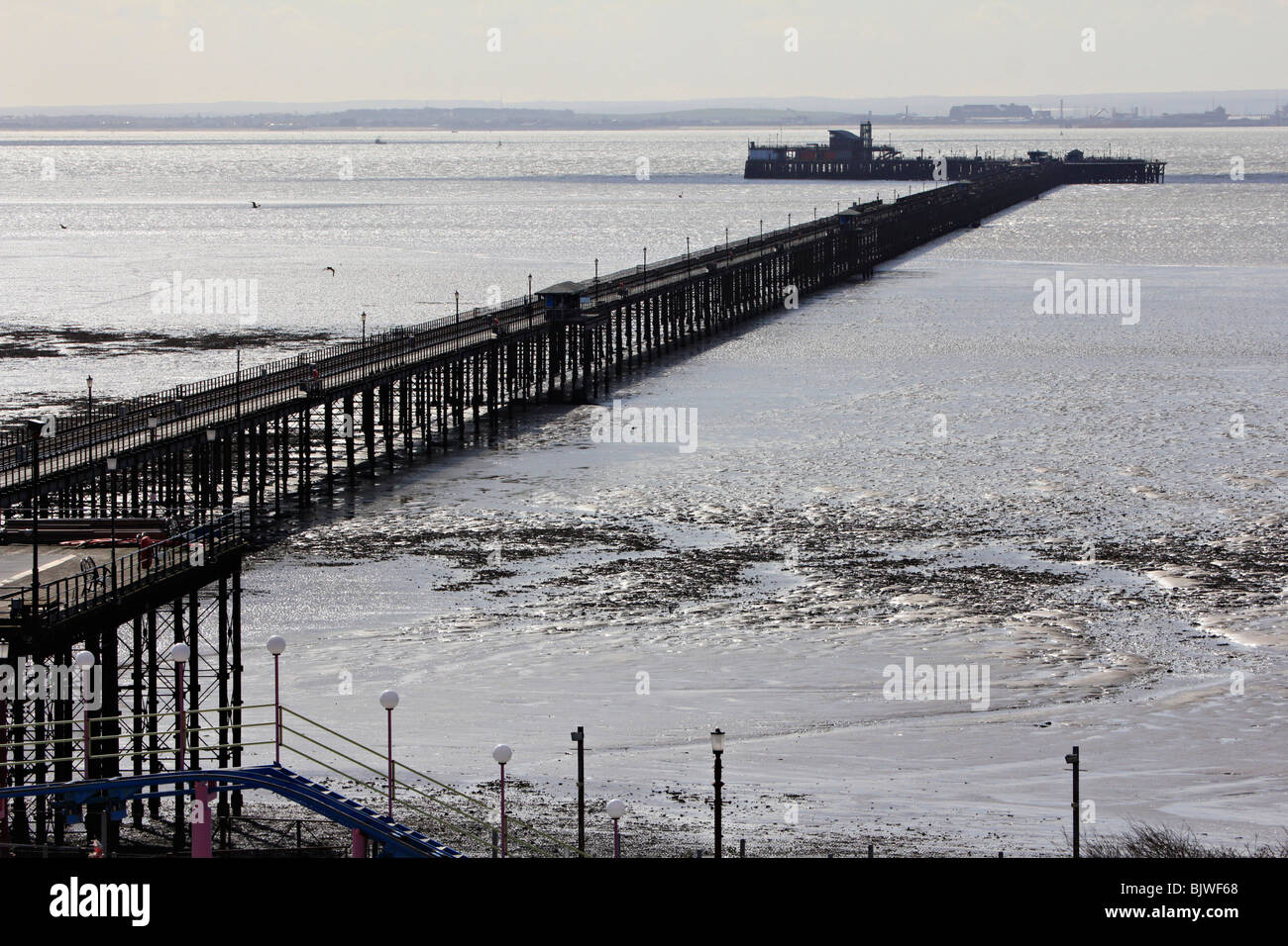 Southend Pier is a major landmark in Southend-on-Sea essex england uk ...