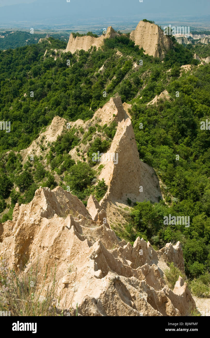 Melnik sand pyramids, erosion, weathering, Balkans, Bulgaria, Eastern ...