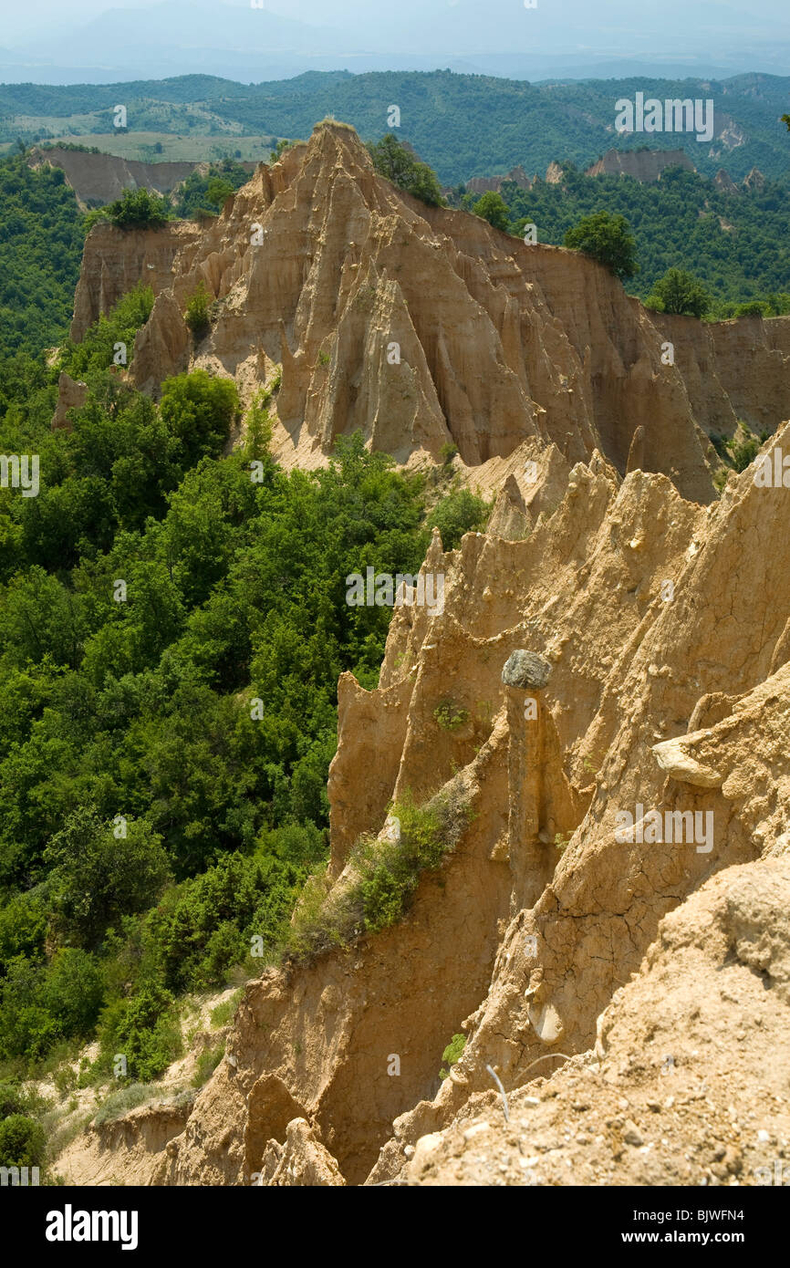 Melnik sand pyramids, erosion, weathering, Balkans, Bulgaria, Eastern ...