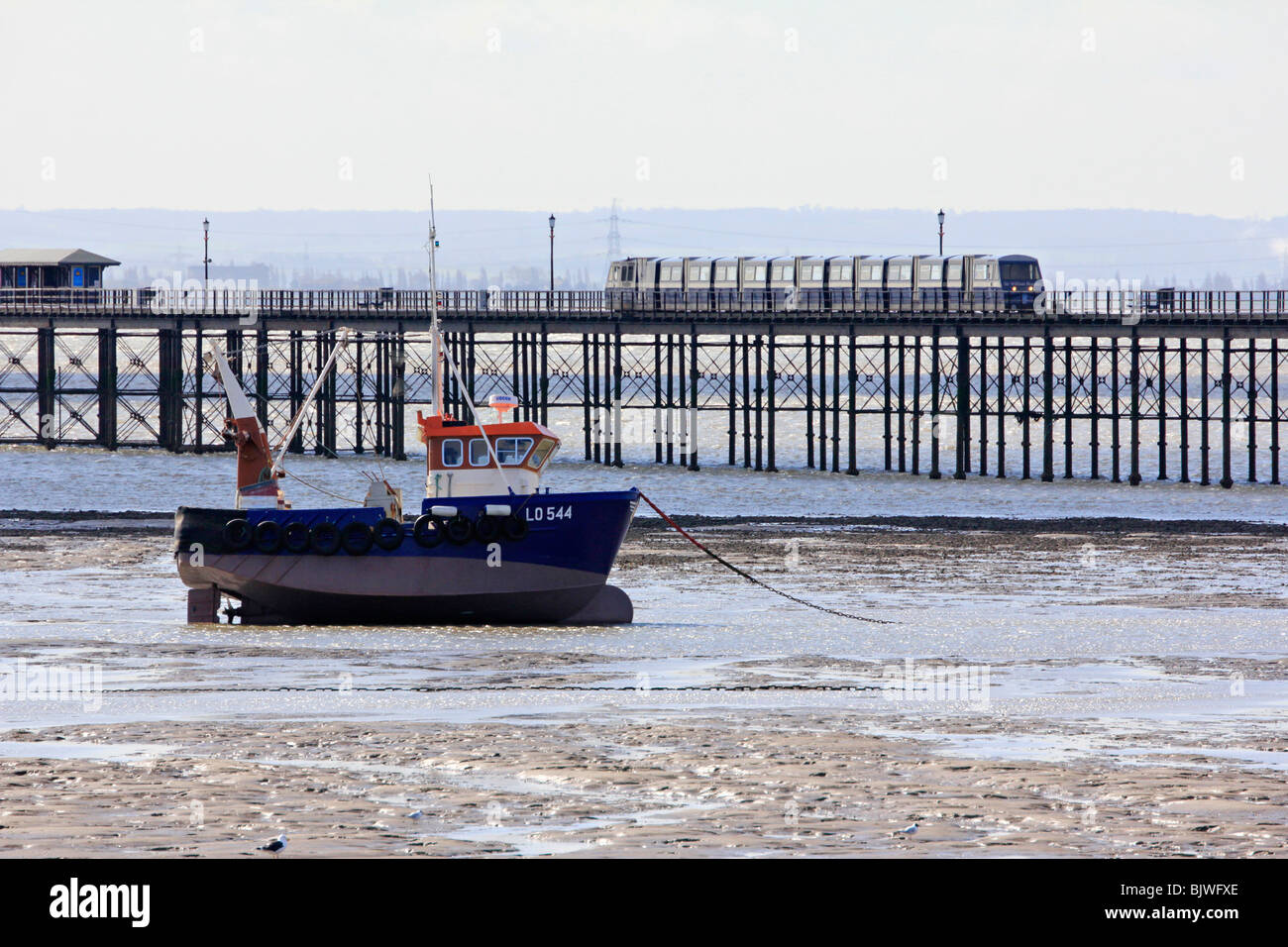 Southend Pier is a major landmark in Southend-on-Sea essex england uk ...