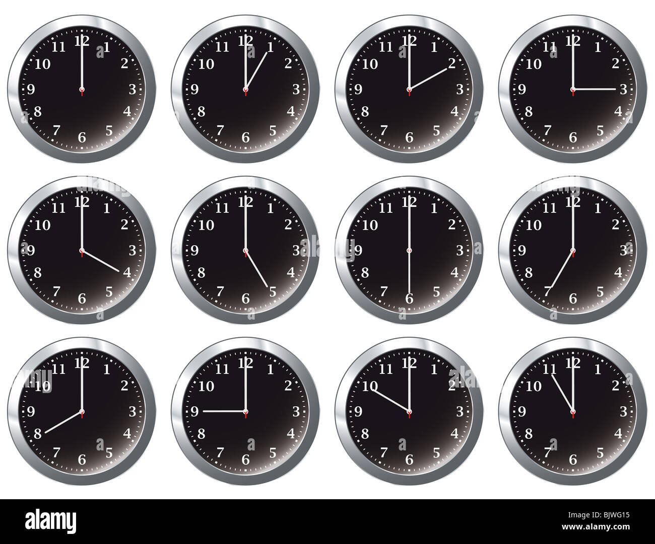 Illustration set clock showing time hi-res stock photography and images ...