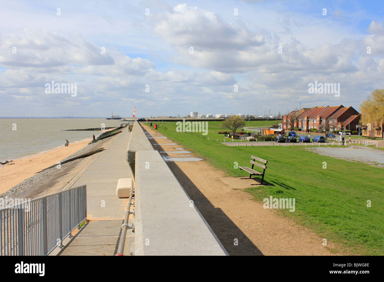 sea wall Canvey Island river thames estuary england uk gb Stock Photo ...