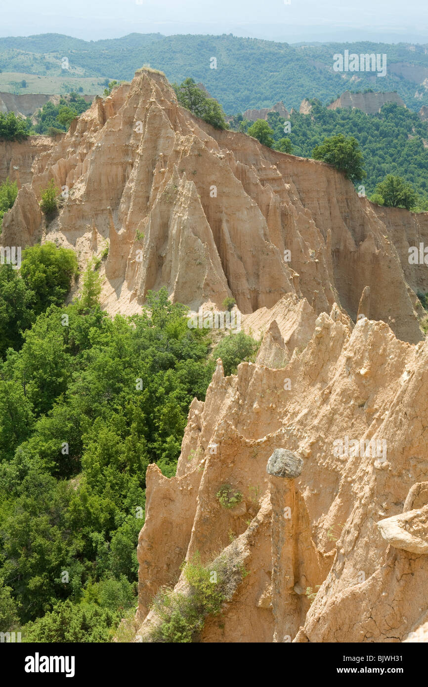 Melnik sand pyramids, erosion, weathering, Balkans, Bulgaria, Eastern ...