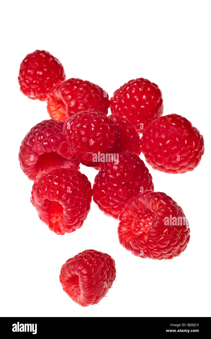 raspberry isolated on a pure white background Stock Photo - Alamy