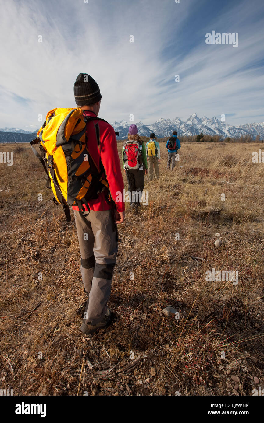 Group four hikers exploring hi-res stock photography and images - Alamy