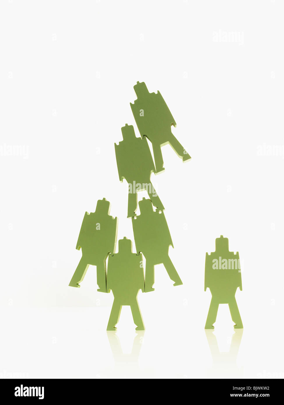 Green paper people Stock Photo - Alamy