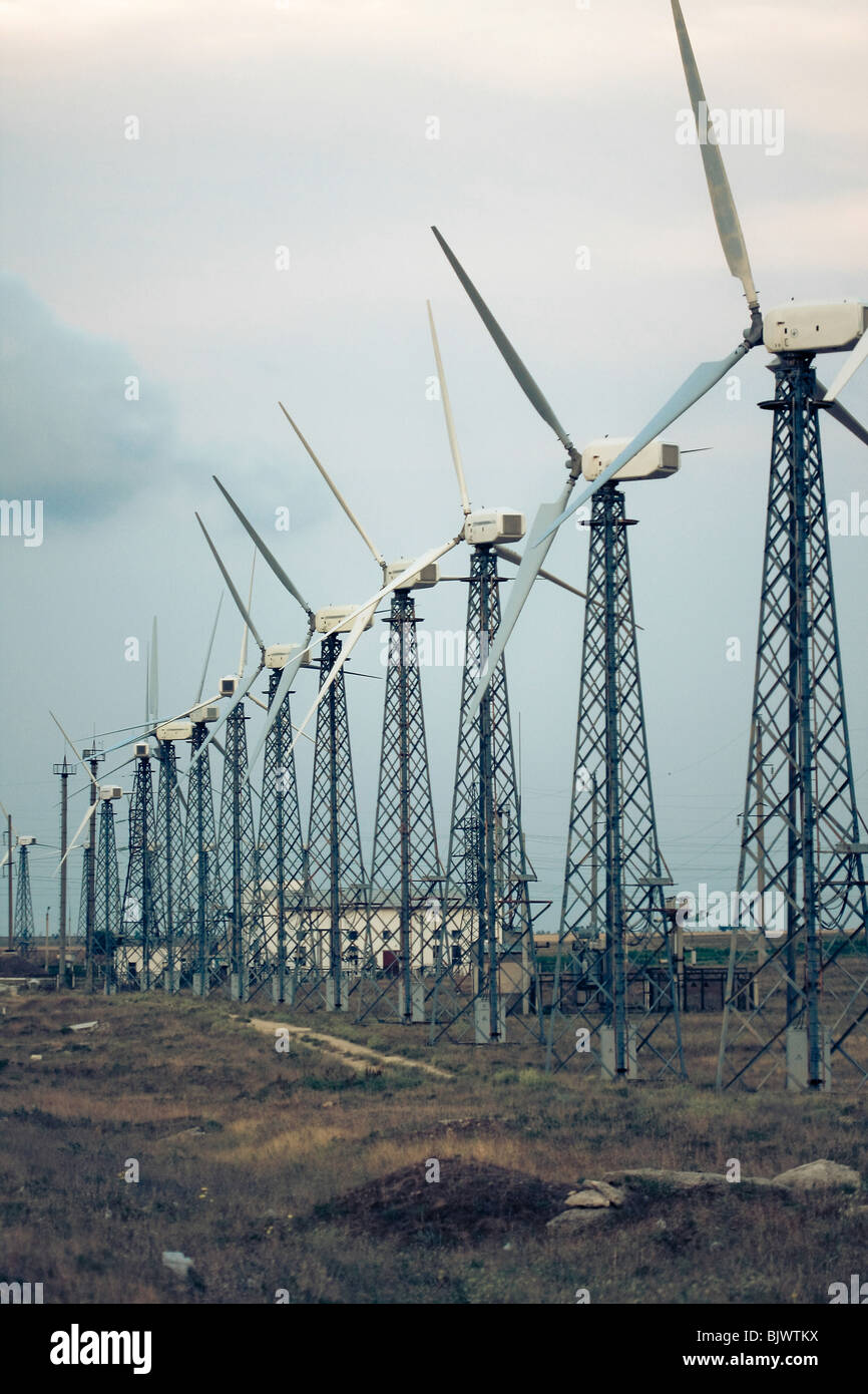 Wind turbines farm Stock Photo - Alamy