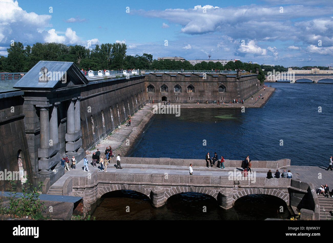 Russia,St Petersburg,Peter and Paul Fortress,fortifications,Neva river Stock Photo - Alamy