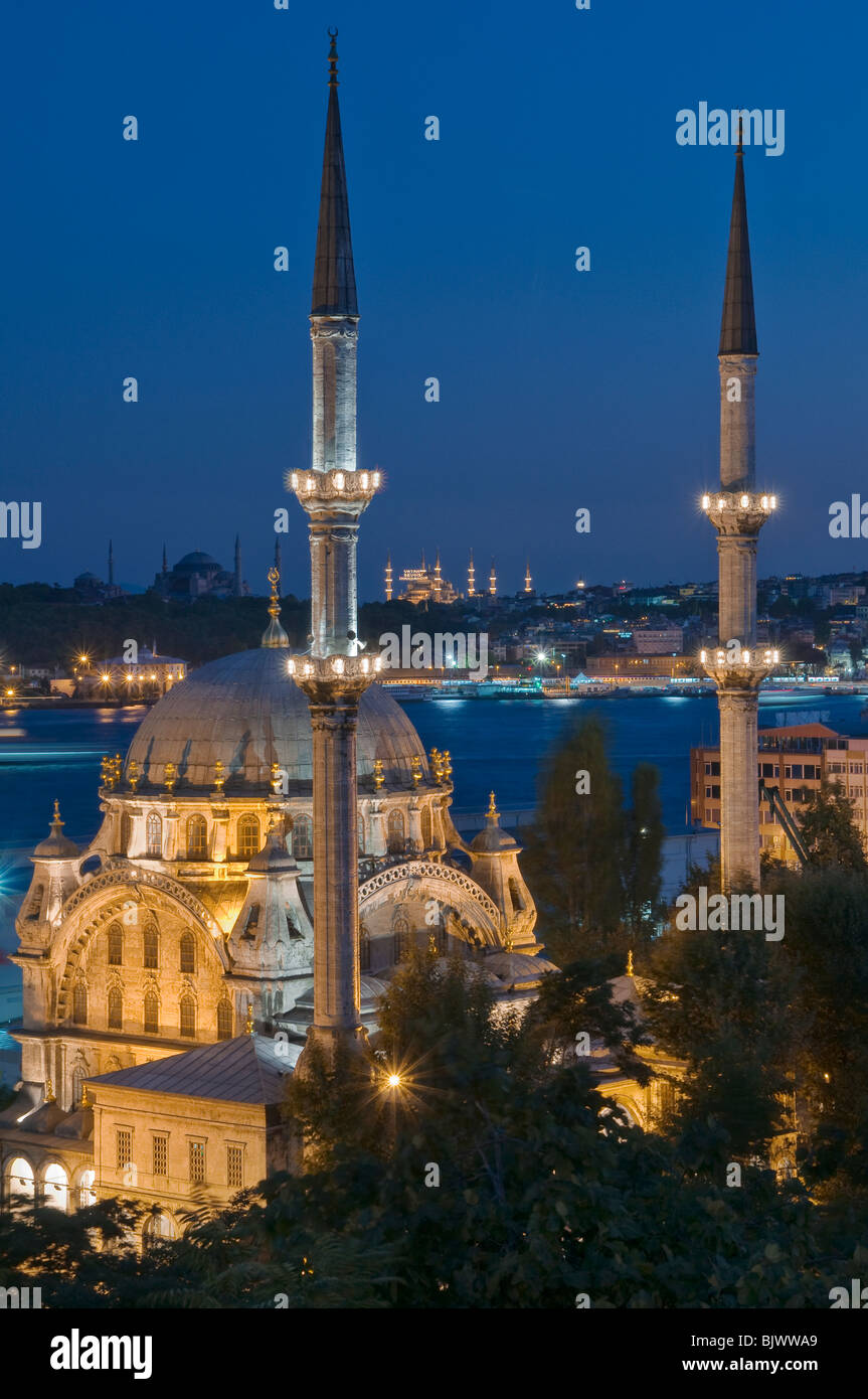 Nusretiye Mosque and historical peninsula at the background with Hagia ...