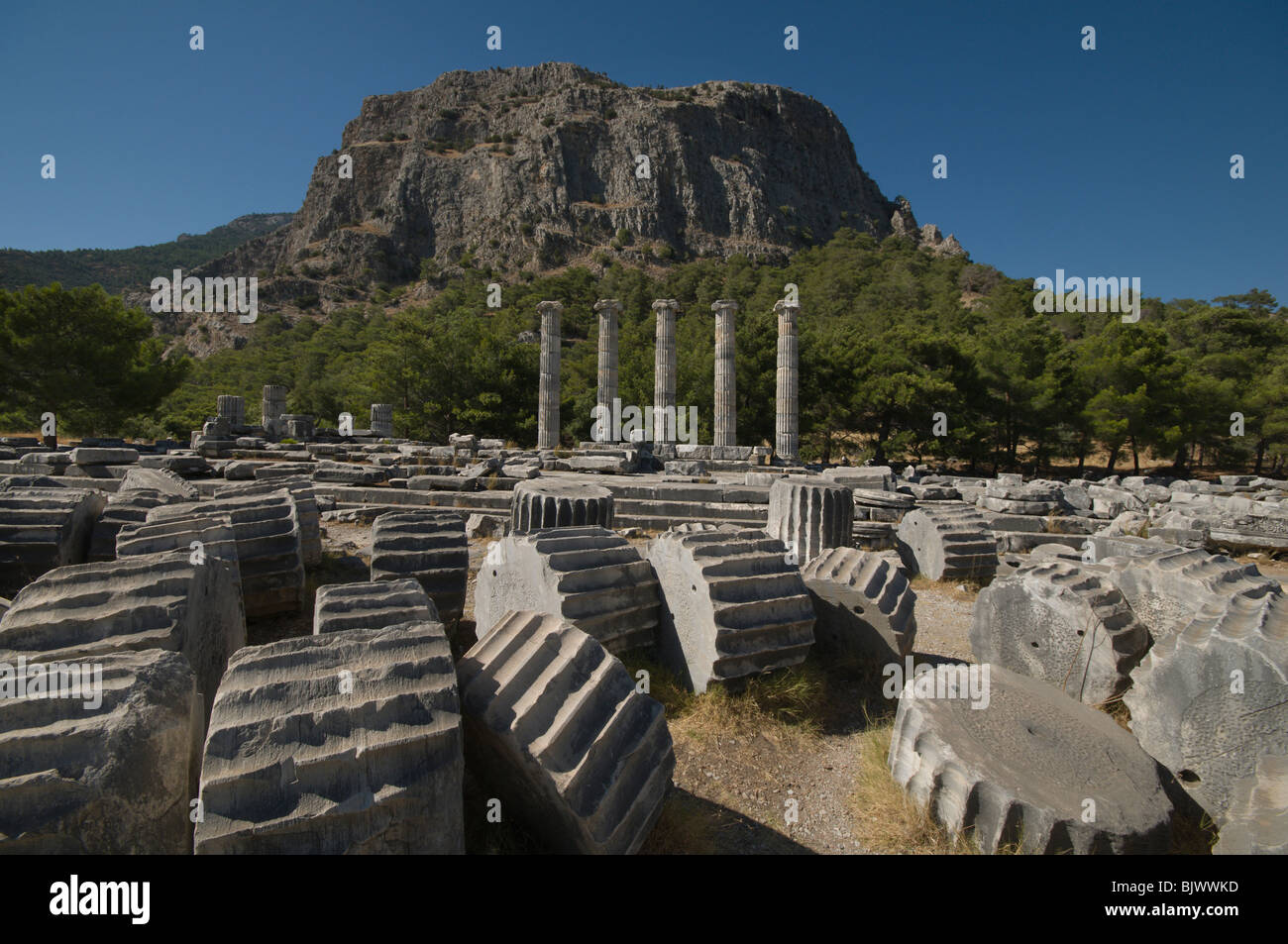 Priene Ruins,The Temple of Athena, Aydin,Turkey Stock Photo - Alamy