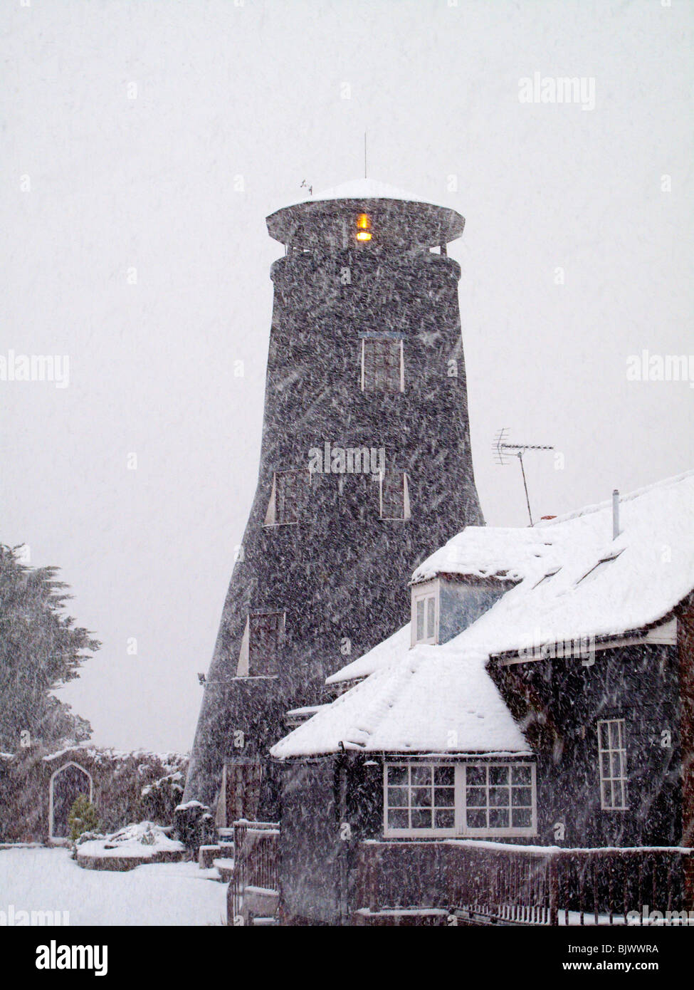 The Mill in Langstone, in the snow Stock Photo - Alamy