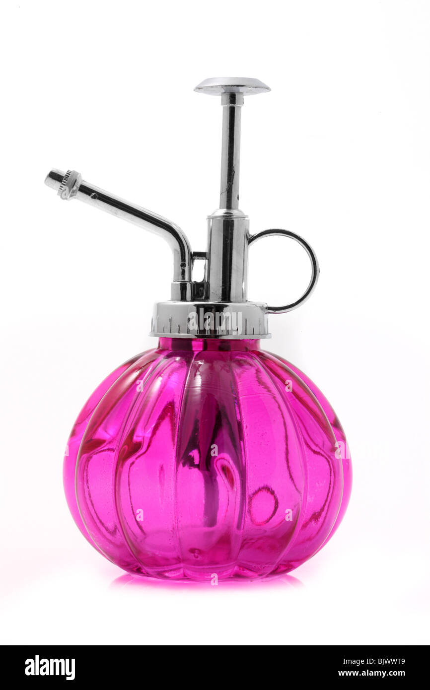 one pink sprayer on white background Stock Photo - Alamy