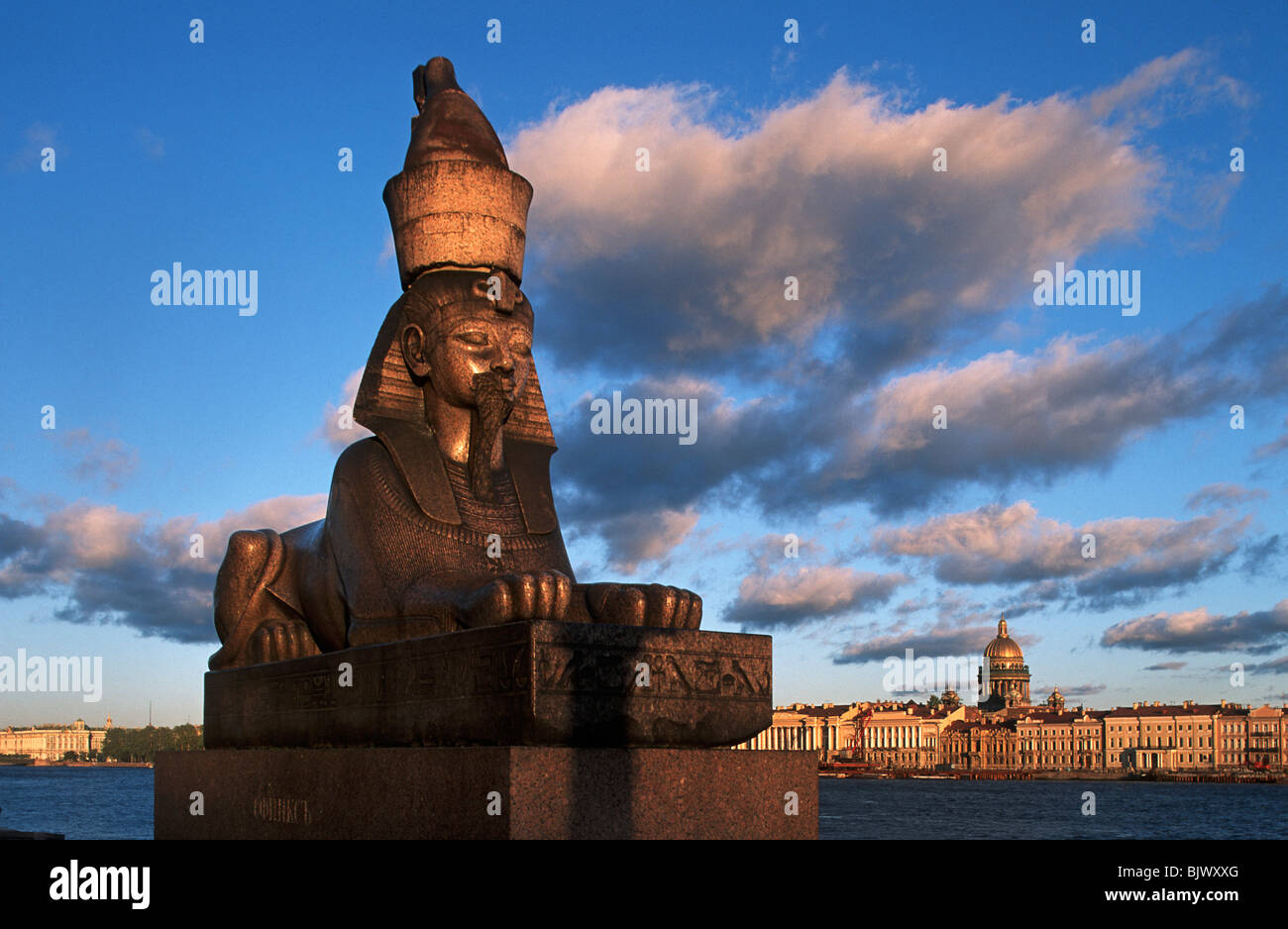 Russia,St Petersburg,sphinx debarcadere,Neva river Stock Photo - Alamy