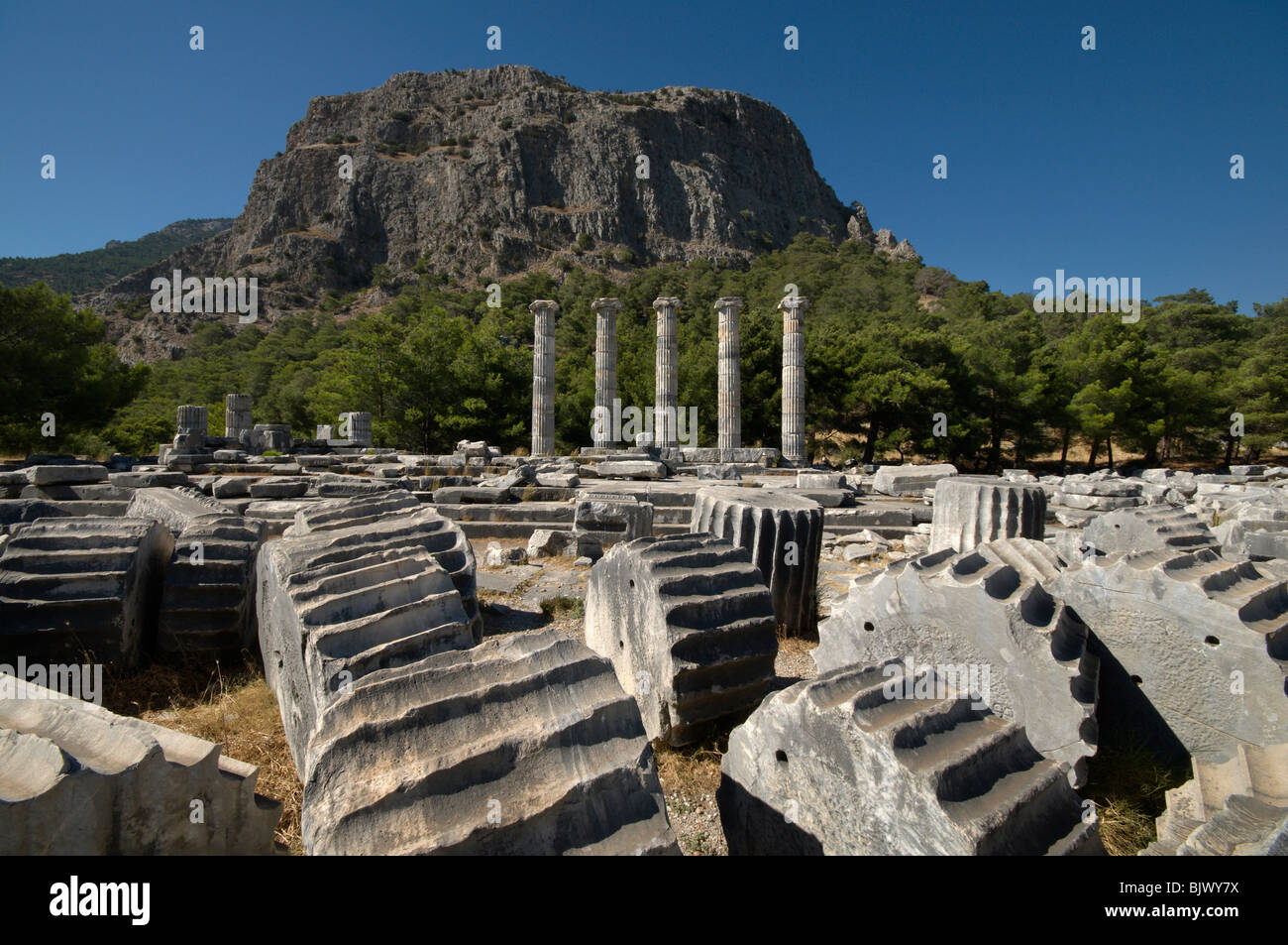 Priene Ruins,The Temple of Athena,Aydin, Turkey Stock Photo - Alamy