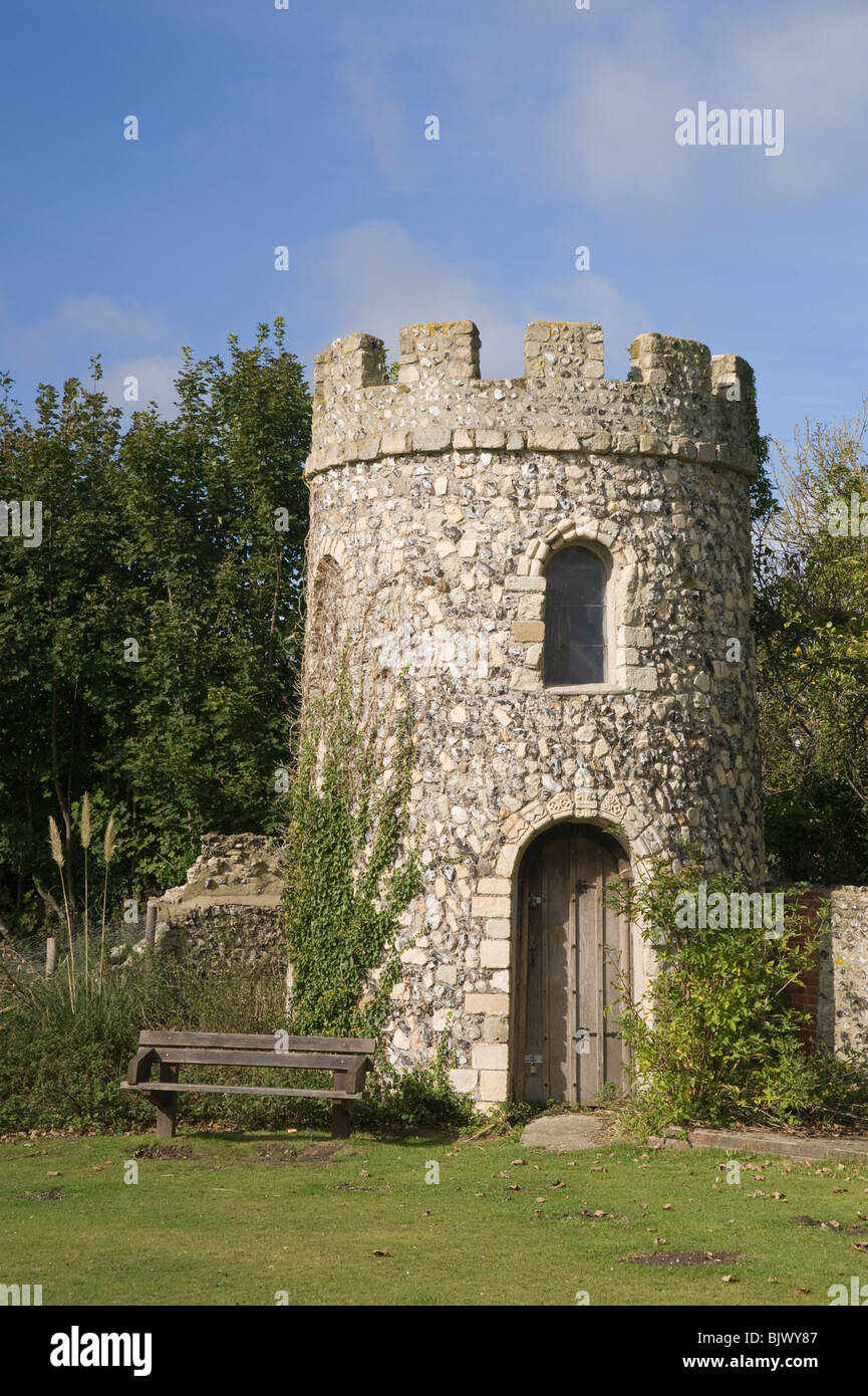 Small tower folly in the grounds of the Priory public gardens Lewes ...