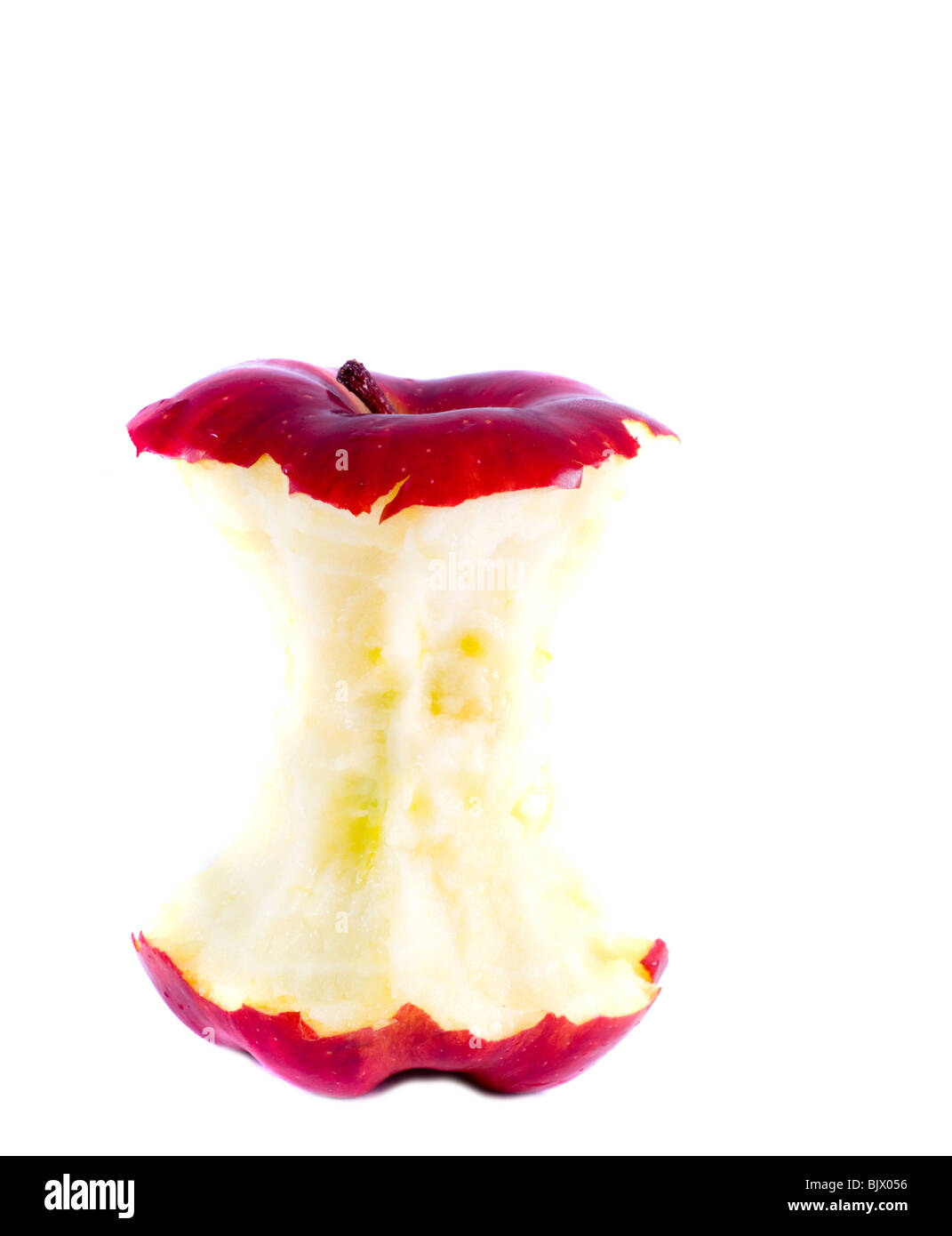 taken a bite apple on a white background Stock Photo - Alamy